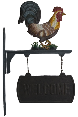 Cockerel Welcome Sign – Stanley Art Foundry