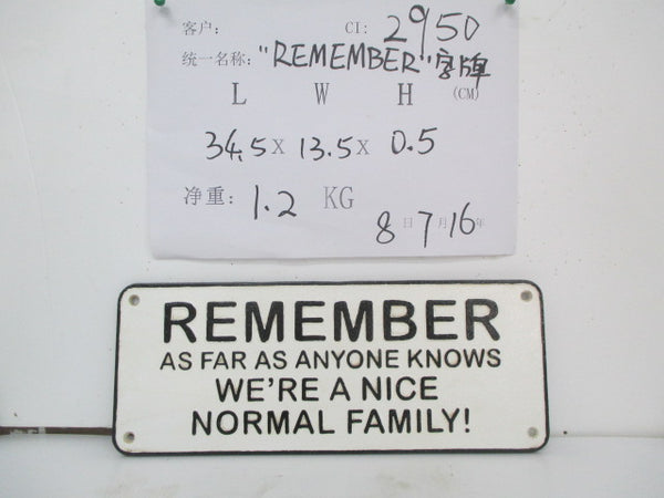 Normal Family Sign – Stanley Art Foundry