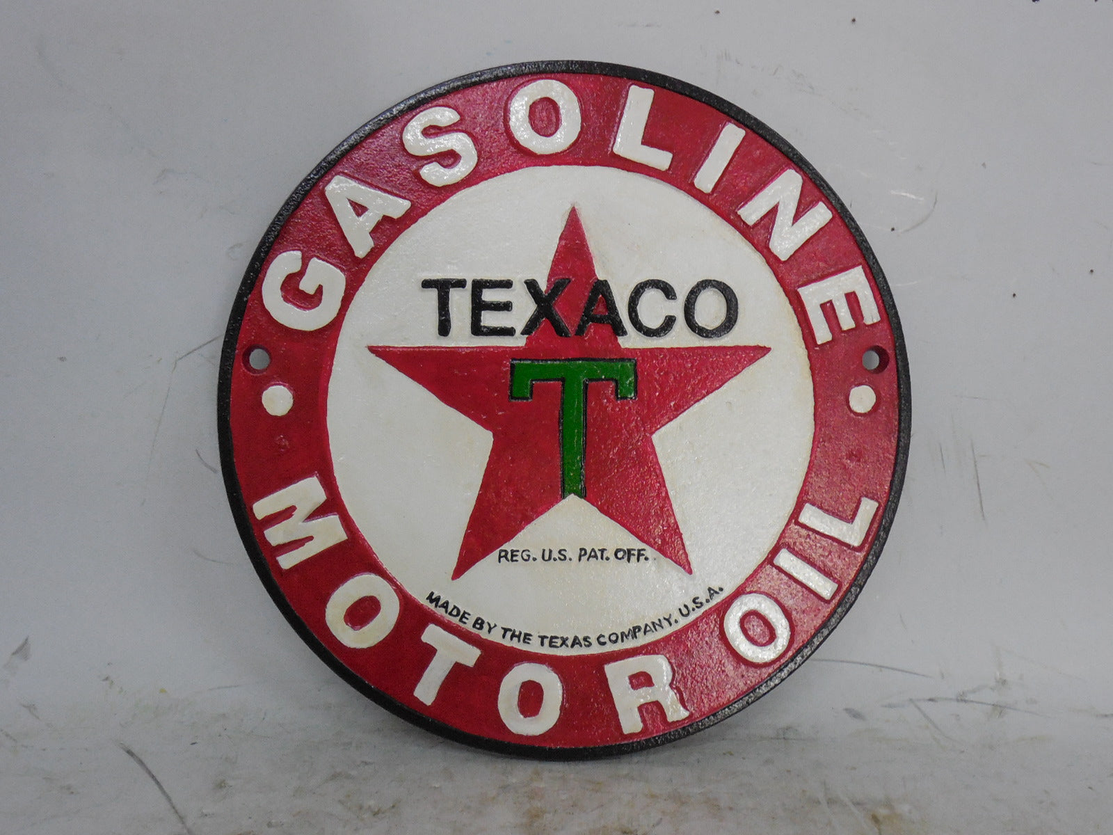 Tex Motor Oil Round Sign – Stanley Art Foundry